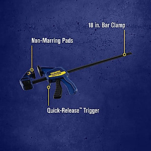 IRWIN QUICK-GRIP Bar Clamp, One-Handed, Medium-Duty, 18-Inch (1964719)