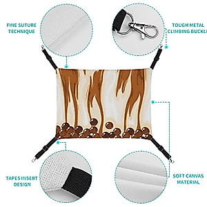 Bubble Tea in Brown Sugar Milk Tea Pet Hammock Comfortable Adjustable Hanging Bed for Small Animals Dogs Cats Hamster