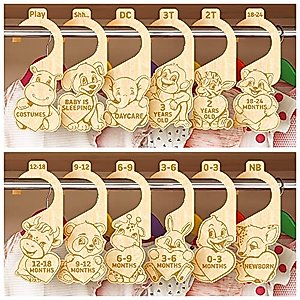28 Pcs Baby Closet Dividers & Baby Clothes Organizer – Baby Clothes Dividers for Closet – Neutral Hanger Dividers for Baby Closet Organizer Baby Clothes Dividers – Nursery Closet Organizer