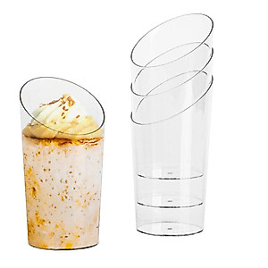 QX 75ml Clear Round Dessert Cups with Spoons Plastic Dessert Cake Snack Bowl Disposable Ice Cream Dessert Bowls Dessert Cups Tasting Sample Cup Serving Salad Bowl Party Favor Cups,Pack of 24