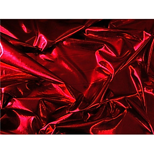 4 Way Stretch Lame Metallic Spandex Fabric (Red)