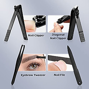 Manicure Set, Stainless Steel Nail Clippers Pedicure Kit Professional 4 in 1