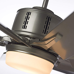 Luminance kathy ireland HOME Aira Eco LED 72 Inch Ceiling Fan | Large Indoor/Outdoor Fixture with Integrated Lighting | Modern 8 Blade Design with 6-Speed Wall Control | Damp Rated, Platinum