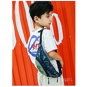 Kids Boys Girls Fanny Pack Cartoon Dinosaur Purse Waist Pack Belt Bum Bag for Travel,Hiking,Sports