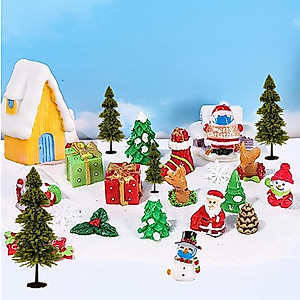 alblinsy 10pcs Green Scenery Landscape Model Cedar Trees Train Scenery Landscape Pine Miniature Diorama Trees Mixed Model for Road Architecture Building DIY Decoration