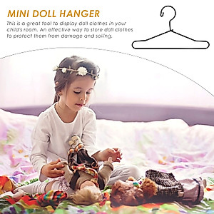 EXCEART 20 Pcs Doll Hanger Dolls Accessory Hanger Furniture Dollhouse Supplies Mini Clothes Stand Doll Dress Hangers Small Dolls Hanger Doll Clothes Support Metal Storage Bag Baby Wooden