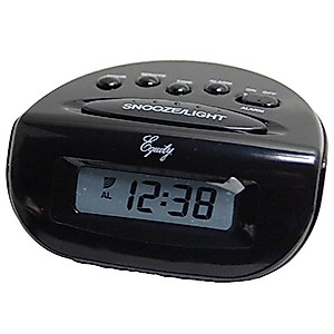 Equity by La Crosse LCD Snooze Alarm Clock, Black