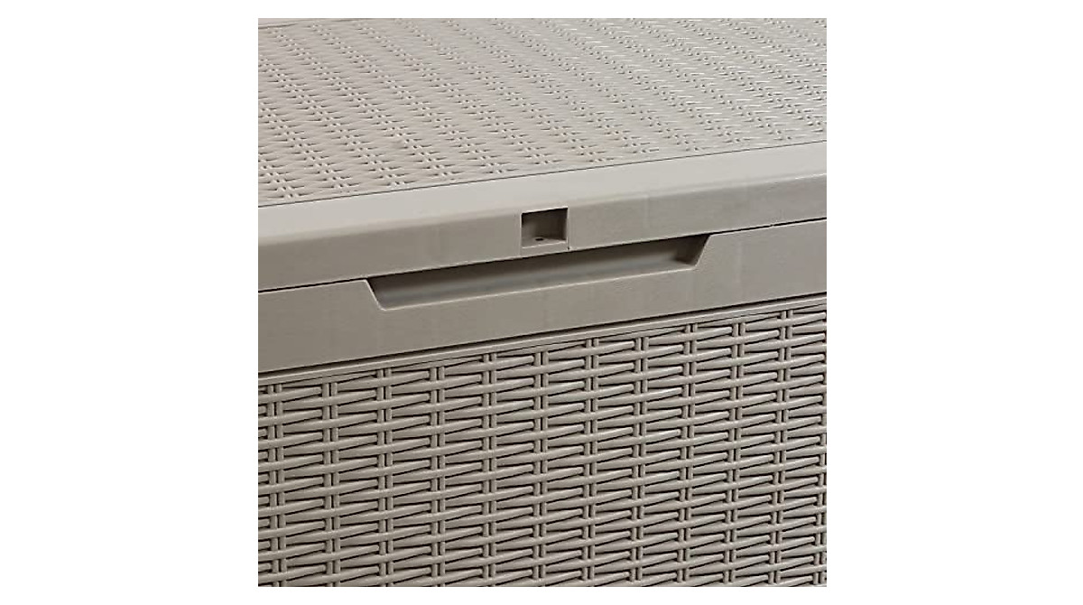 Sunnydaze 100-Gallon Faux Rattan Storage Box