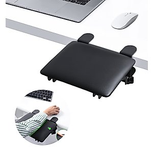 eulps Foldable Desk Extender Tray, Arm Rest for Desk, Ergonomic Forearm Leather Soft Armrest Support, Wrist & Elbow Pad for Home and Office, Easy Typing & Pain Relief