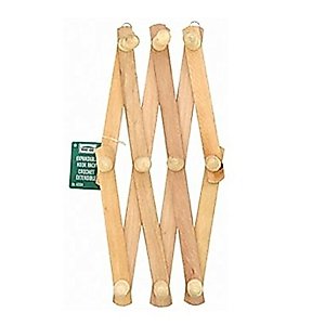 Home-Aide Expandable Hook Wood Wall Peg Rack - Wooden