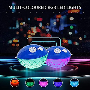 Bluetooth Speakers with Colorful Lights, Portable Speaker IPX7 Waterproof Floatable, Built-in Mic,Crystal Clear Sound Speakers Bluetooth Wireless 50ft Range for Home Shower Outdoors Pool Travel