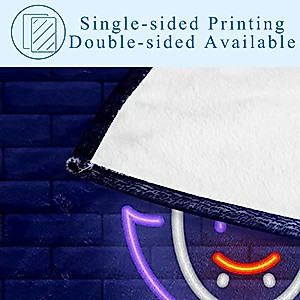 Halloween Party Neon Pattern Prints Soft Warm Cozy Blanket Throw for Bed Couch Sofa Picnic Camping Beach, 150×100cm