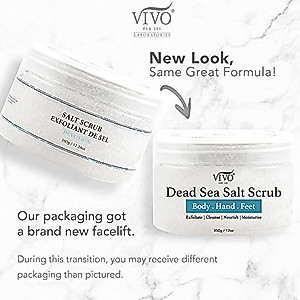 Vivo Per Lei Body Scrub - Exfoliating Body Scrub with Dead Sea Minerals - Dead Sea Salt Scrub for Hands & Legs - Body Exfoliant for a Supple Beach Body - 350 g/ 12.34 oz