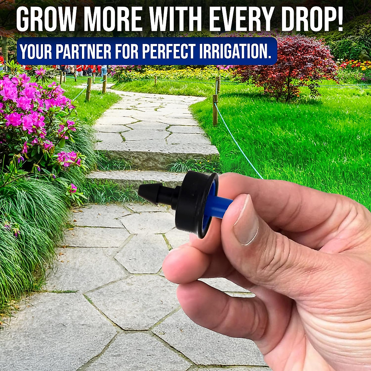 DripRack WHERE EVERY DROP MATTERS... Pressure Compensating Drippers (Pack of 100) - 2L/h Flow Rate by- Ideal for Home Gardens, Orchards, and Greenhouses