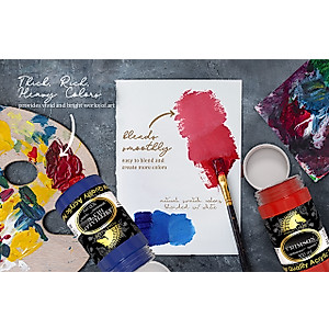 MyArtscape Acrylic Paint Set - 12 x 300ml Bottles - Lightfast - Heavy Body - Rich Pigments - Artist Quality Painting Supplies - Professional Grade Paints