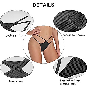 PSEFNAGX Sexy Thongs for Women Varity of T-Backs Sexy Underwear 6 Pcs of G Strings Cotton Undies Panties Tanga 3XLarge