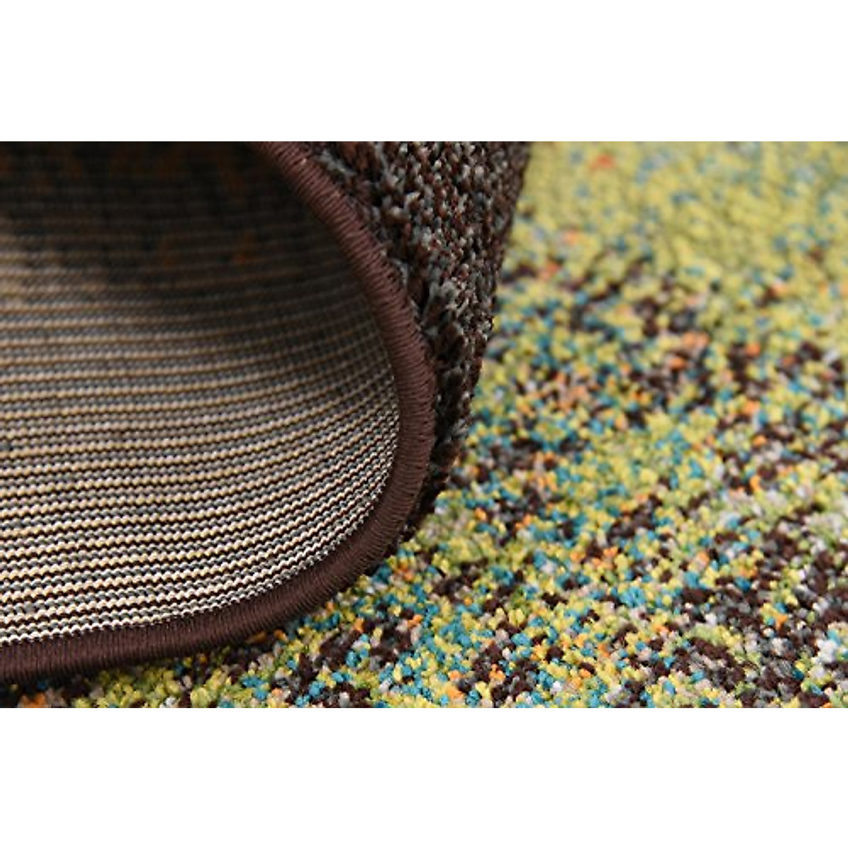 Unique Loom Jardin Collection Colorful, Vibrant, Abstract Watercolor Area Rug, Square 8' 0" x 8' 0", Multi/Beige