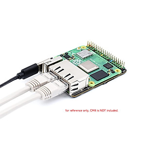 Mini Dual Gigabit Ethernet Base Board Compatible with Raspberry Pi Compute Module 4 CM4/4 Lite, Dual Gigabit Ethernet Ports,1xUSB 2.0 Port,1x40PIN GPIO Header,5V, Type-C Interface