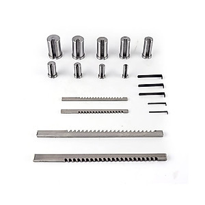 18Pcs Keyway Broach Kit Inch Size, HSS Keyway Broach Kit Ferrule Bushing Gasket Set Metal Process 4 Broaches 9 Collared Bushings 5 Shims with Wooden Box