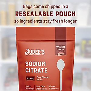 Judee’s Sodium Citrate - 11.25 oz - Keto-Friendly, Gluten-Free and Nut-Free for Cooking and Molecular Gastronomy - 100% Non-GMO - Emulsifier for Cheese Sauce - Serves as Preservative