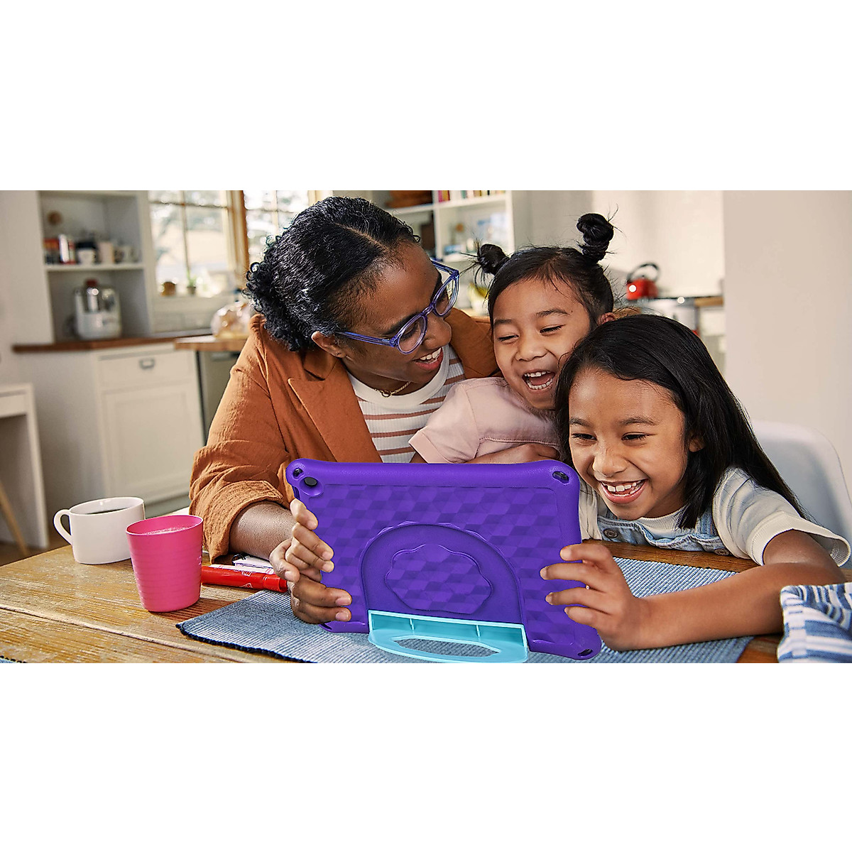 10in Tablet Case for Kids(2021 Release 11th Generation),OQDDQO iPad Light Weight Anti Slip Shockproof Kids Friendly Case for 10 inch Tablet (Purple1)