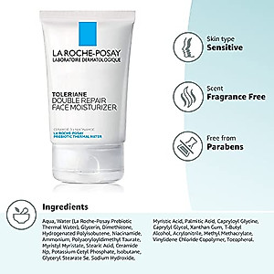 La Roche-Posay Toleriane Double Repair Face Moisturizer, Daily Moisturizer Face Cream with Ceramide and Niacinamide for All Skin Types, Oil Free, Fragrance Free