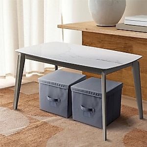 Augfox 3 Pack 13x13x13 Storage Cube Bins - Collapsible Cube Organizer for Kallax Insert, Foldable Toy Chest, Versatile Kallax Storage Cubes for Home, Closet (Dark Grey)