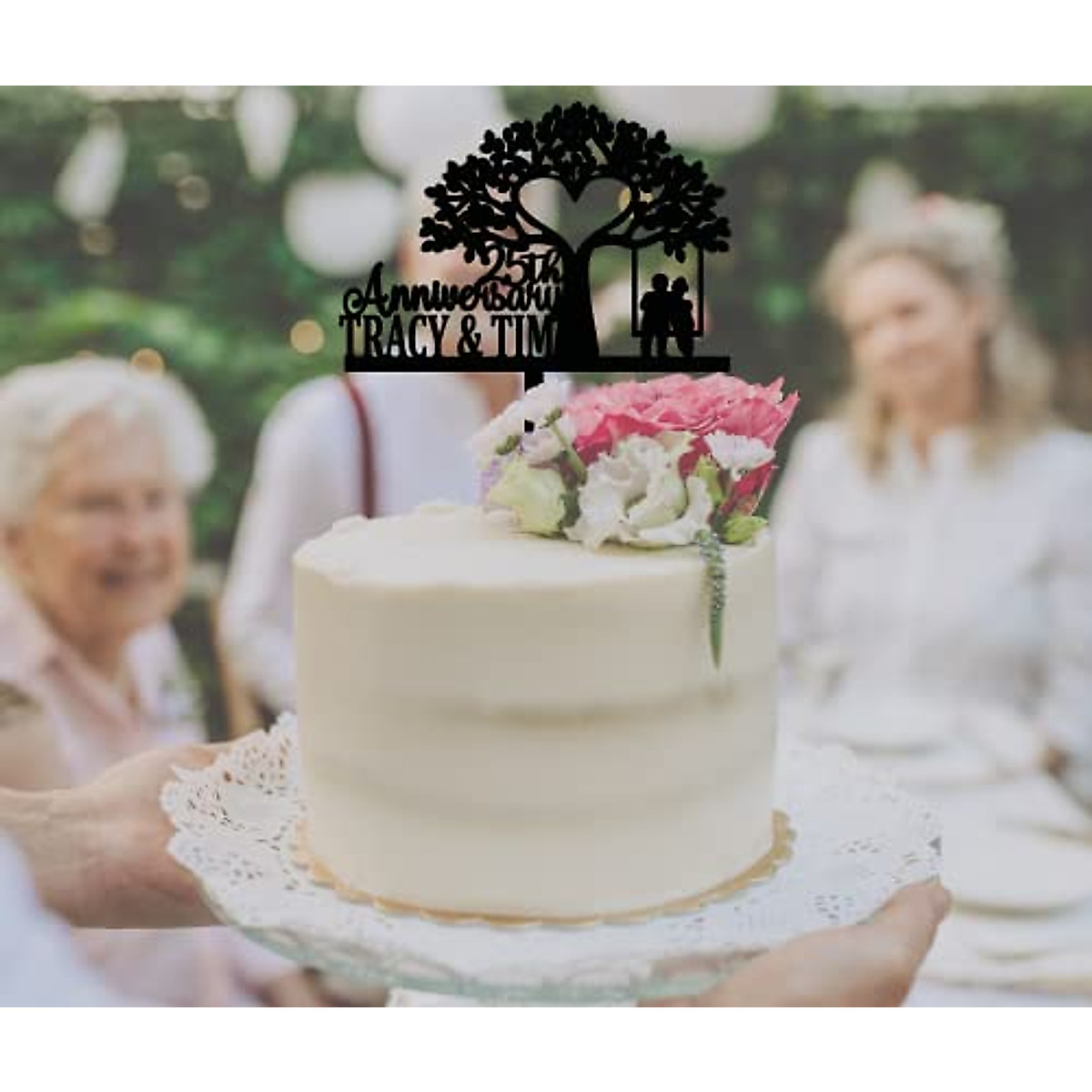 Anniversary Cake Topper- Personalized Rustic 50th cake topper, golden anniversary, 40th, 60th, 10th, 15th, 25th, Gold anniversary topper