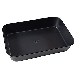 Baker's Secret Nonstick Roaster Pan 15" x 9" Curved Corners, 0.9mmm Thick Carbon Steel Oven Roasting Pan 2 Layers Food-Grade Coating, Non-stick Pan, Cookware Accessories - Advanced Collection