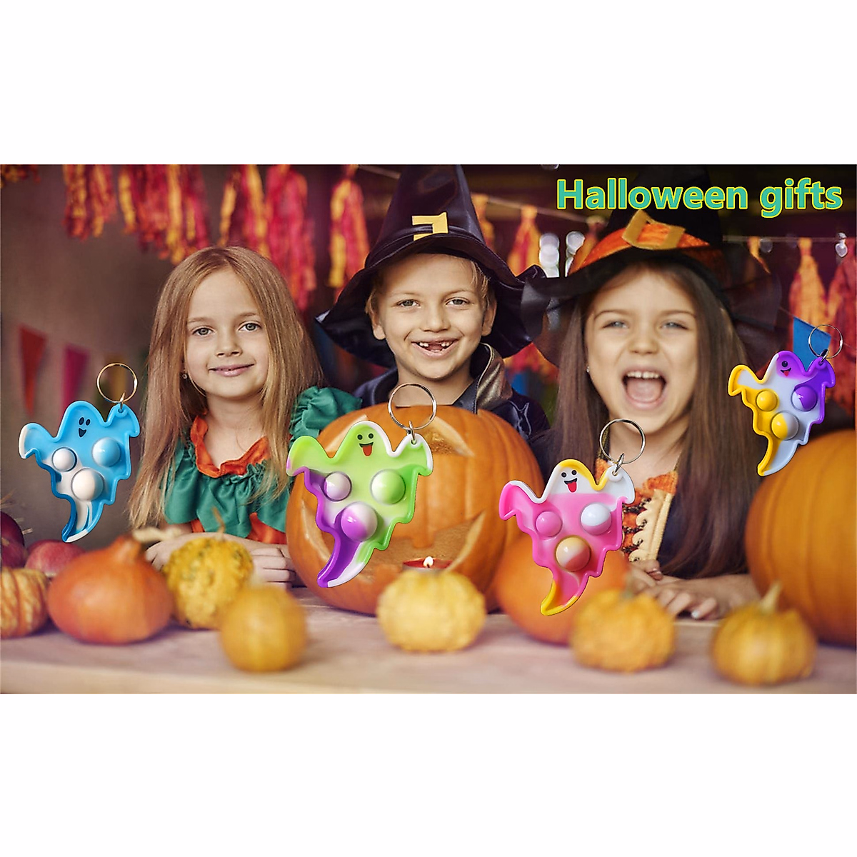 20 Packs Bulk Halloween Ghost Fidget Mini Pop for Kids Party Favors and Classroom Students Gifts