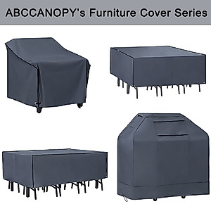 ABCCANOPY Outdoor Rectangular Patio Furniture Covers 600D Oxford Heavy Duty Table Cover Waterproof Windproof Anti-UV Dust Proof Protective Covers Dining Table & Chair Set Cover 90x64x28 inches