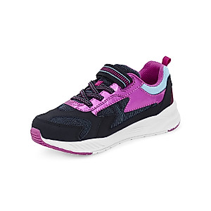 Stride Rite Girls Lighted Cosmic Sneaker, Black Multi, 11.5 Wide Little Kid