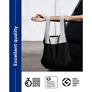 Notabag Original 2 in 1 Backpack and Bag (Grey/Black) – Backpack waterproof – reusable grocery bags foldable – clever design for more flexibility – backpack waterproof – grocery tote bag