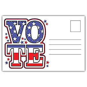 m&h invites 100 Vote Postcards - Patriotic Blank Postcards for Voting Campaign