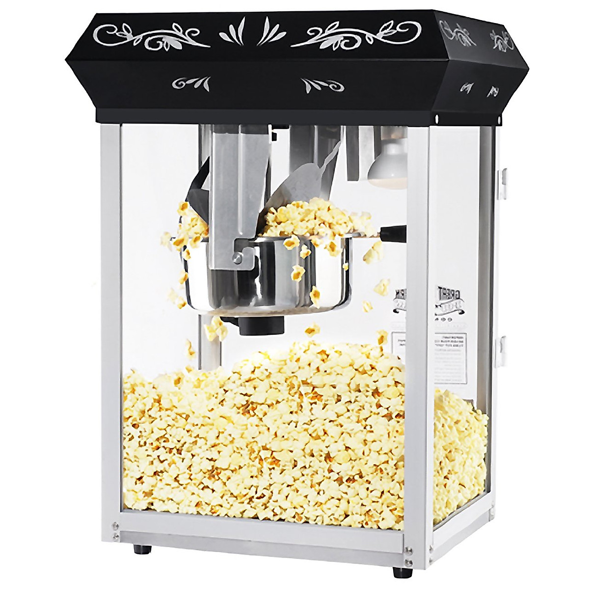 Great Northern Popcorn Black 8 oz. Ounce Foundation Movie Theater Style Popcorn Machine Top