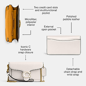 Coach Polished Pebble Tabby Wristlet, Chalk, One Size