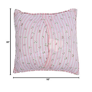 Cozy Line Home Fashions Pink Rose Romantic Ruffle Floral Flower Decor Pillow (Pink Lace, Decor Pillow - 1pc)