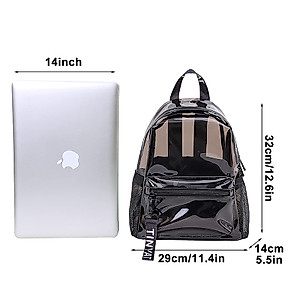 TABITORA Clear Backpack Water Proof Transparent Backpack Large Bookbag with Reinforced Strap for College Workplace Black