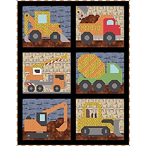 Riley Blake Vintage Caterpillar Collection, Premium Quilting Fabric, Perfect for Quilting, Crafting, Sewing Projects and More… (Construction Crew Quilt Pattern)