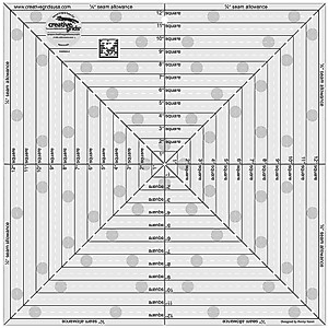 Creative Grids 12-1/2in Square It Up or Fussy Cut Square Quilt Ruler - CGRSQ12