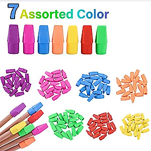 Sooez 120 Pack Pencil Erasers, Pencil Top Erasers Cap Erasers Eraser Tops Pencil Eraser Toppers Eraser Studying Supplies for Teachers Eraser Pencil Erasers, 7 Colors