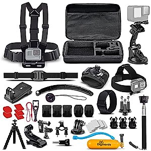 DigiNerds 50 in 1 Action Camera Accessory Kit Compatible with GoPro Hero11/10/9/8/7/6/5, GoPro Max, GoPro Fusion, Insta360, DJI Osmo Action, AKASO, and More