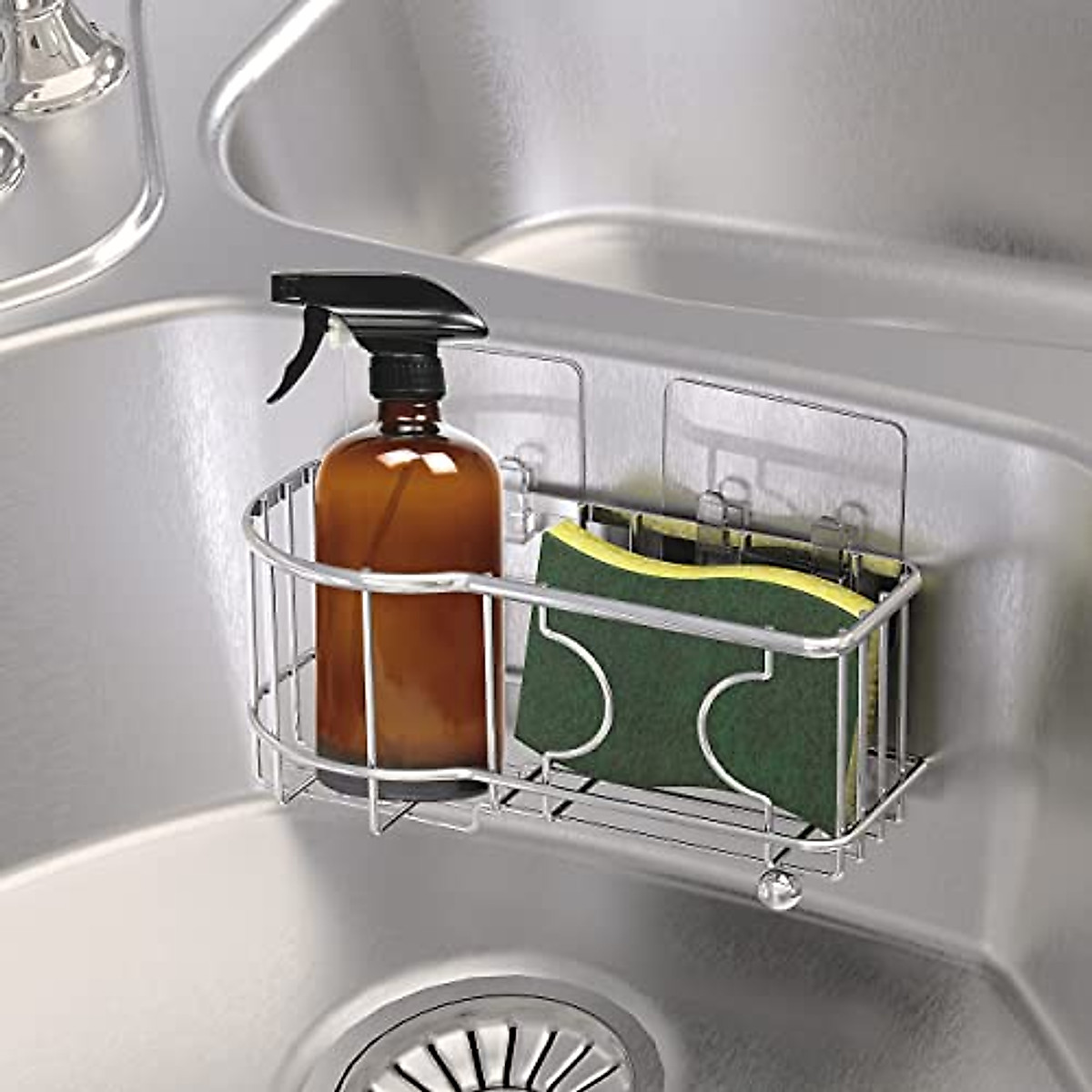 Simple Houseware Kitchen Sponge Holder with Adhesive Hooks