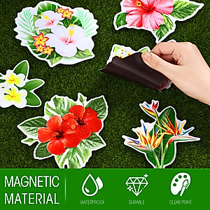 12 Pieces Cruise Door Magnets Hibiscus Refrigerator Magnets Cruise Magnets Car Decorative Magnets Frangipani Magnets Decal Locker Magnets for Carnival Cruise Ship Car Decor Hawaii Decoration