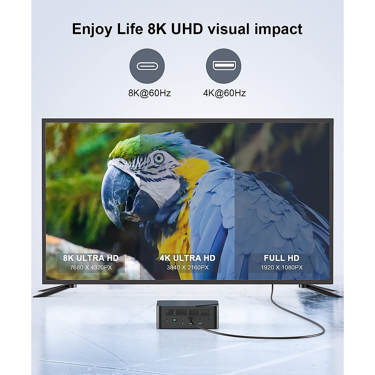 ALLIWAVA UM690 Mini PC AMD Ryzen 9 6900HX(8C/16T) Mini Computer 32GB RAM DDR5-4800 512GB PCIe4.0 SSD Mini Desktop PC with 2X HDMI & 1x USB4 Ports, Small PC Support Wi-Fi 6,Bluetooth 5.2