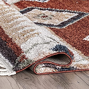 nuLOOM Rosemarie Southwestern Moroccan Shag Accent Rug, 2' x 3', Red