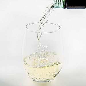 Firelou's Bargains, Yoga First Then Wine 15 oz. Novelty Stemless Wine Glass, Great gift for Yoga and Wine lovers. Relax with your favorite beverage after an intense Yoga session.