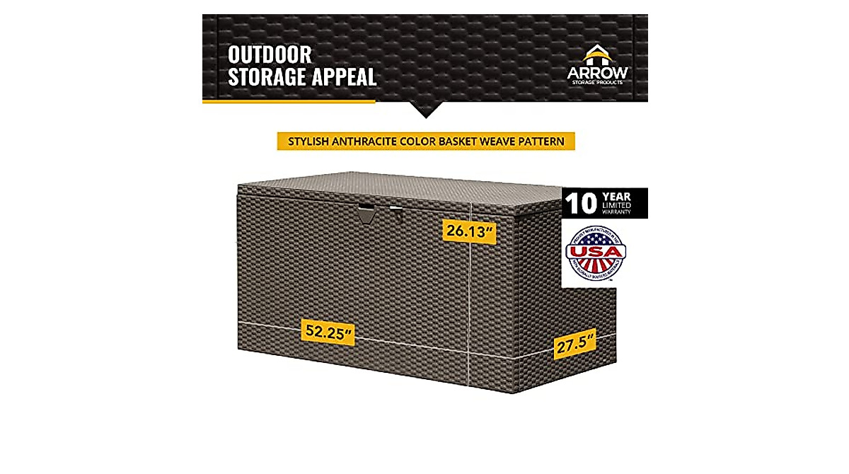 Arrow Spacemaker Espresso Steel Deck Box - 134 Gal Storage