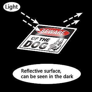 Uflashmi Beware of Dog Sign for Fence Yard, Dog Warning Sign, Aluminum Metal, 2 Pack, 7x10 inch