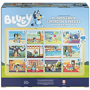 Bluey 12-Pack of Jigsaw Puzzles for Families, Kids, and Preschoolers Ages 4 and Up